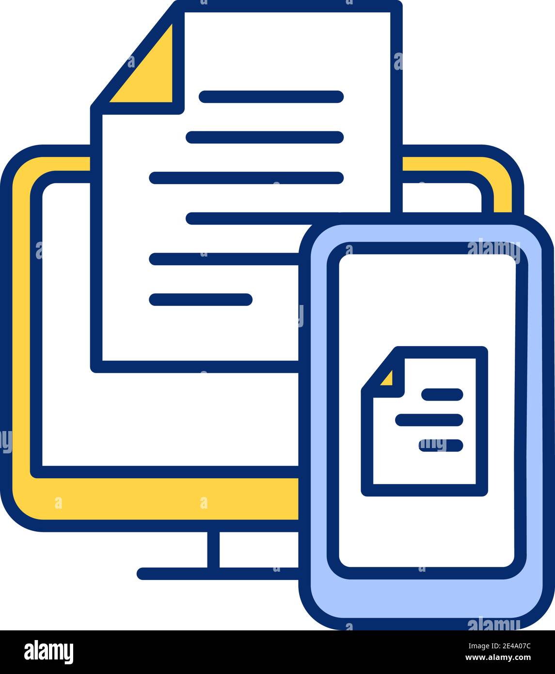 Cross device synchronization RGB color icon Stock Vector Image & Art ...