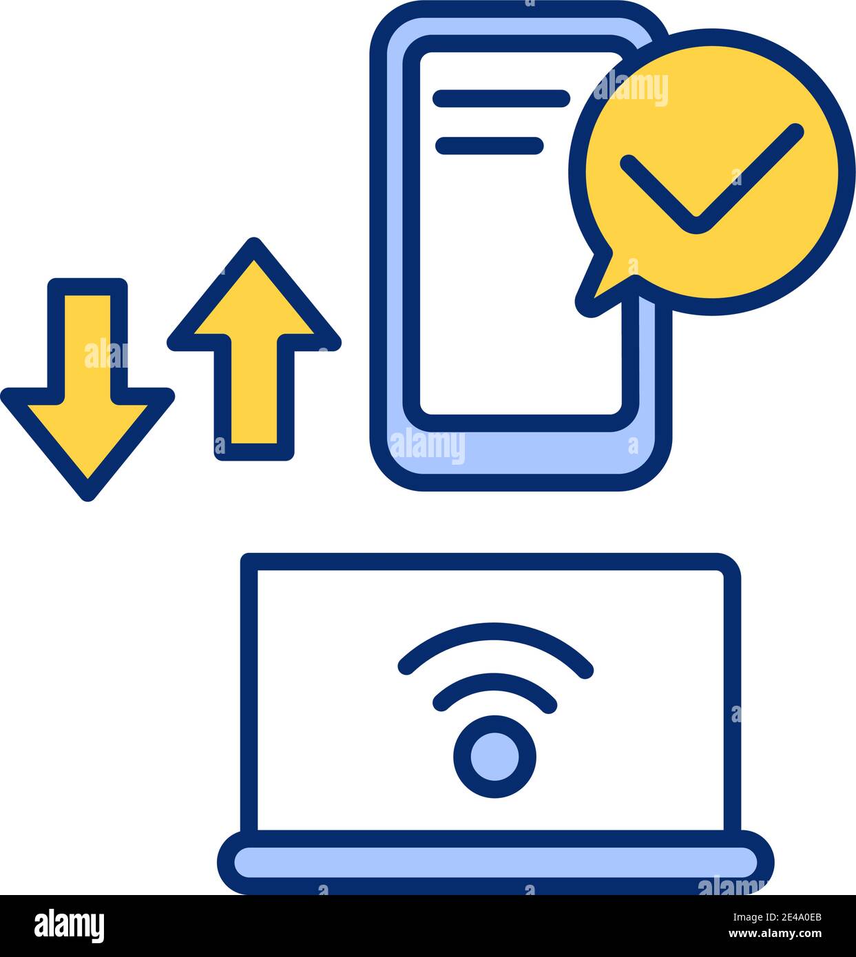 Cross device sync RGB color icon Stock Vector Image & Art - Alamy
