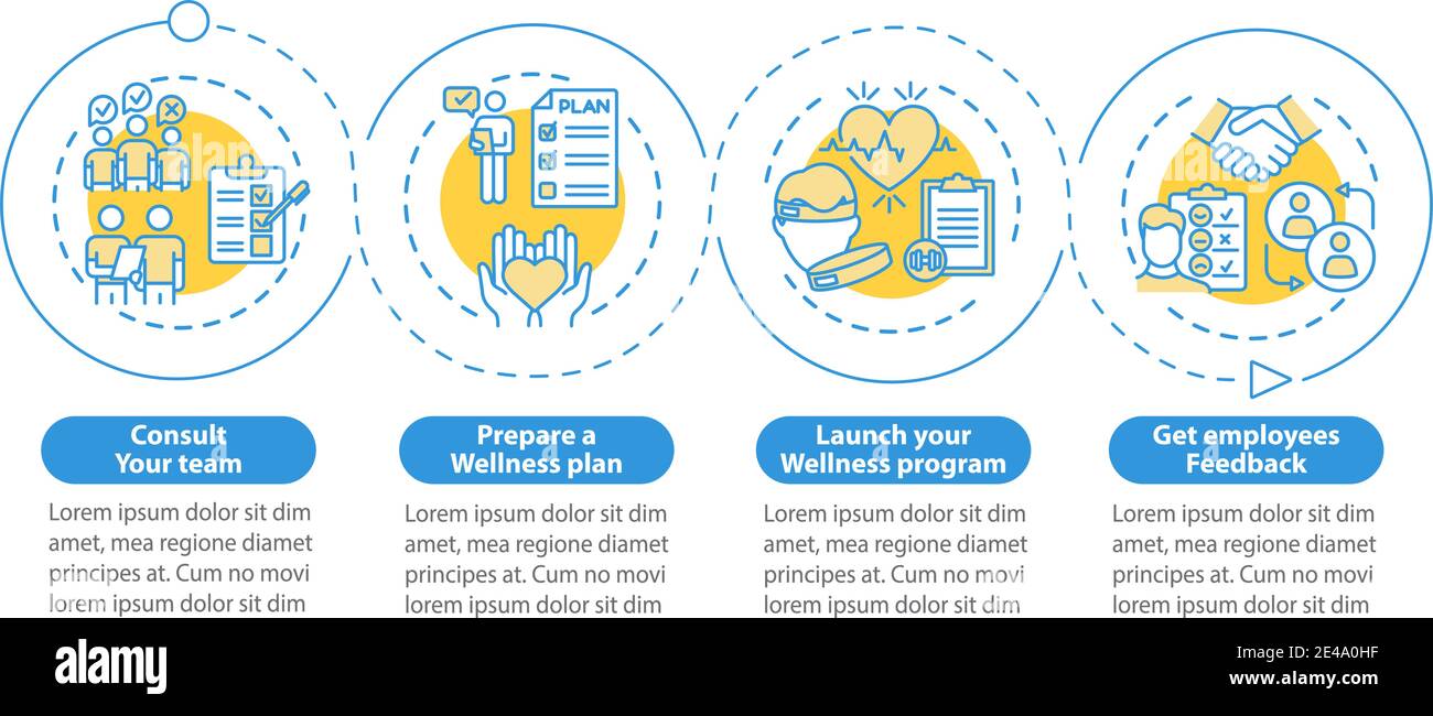 Workspace wellness success vector infographic template Stock Vector ...