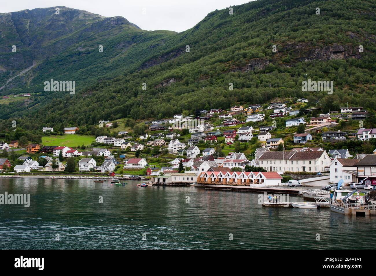 Beautiful view of houses on the coast in Norway Stock Photo - Alamy