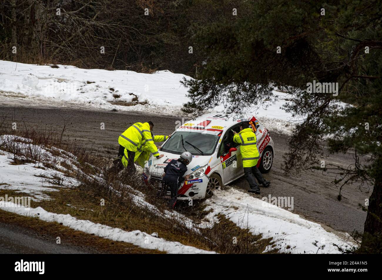 Marshal, during the 2021 WRC World Rally Car Championship, Monte Carlo ...