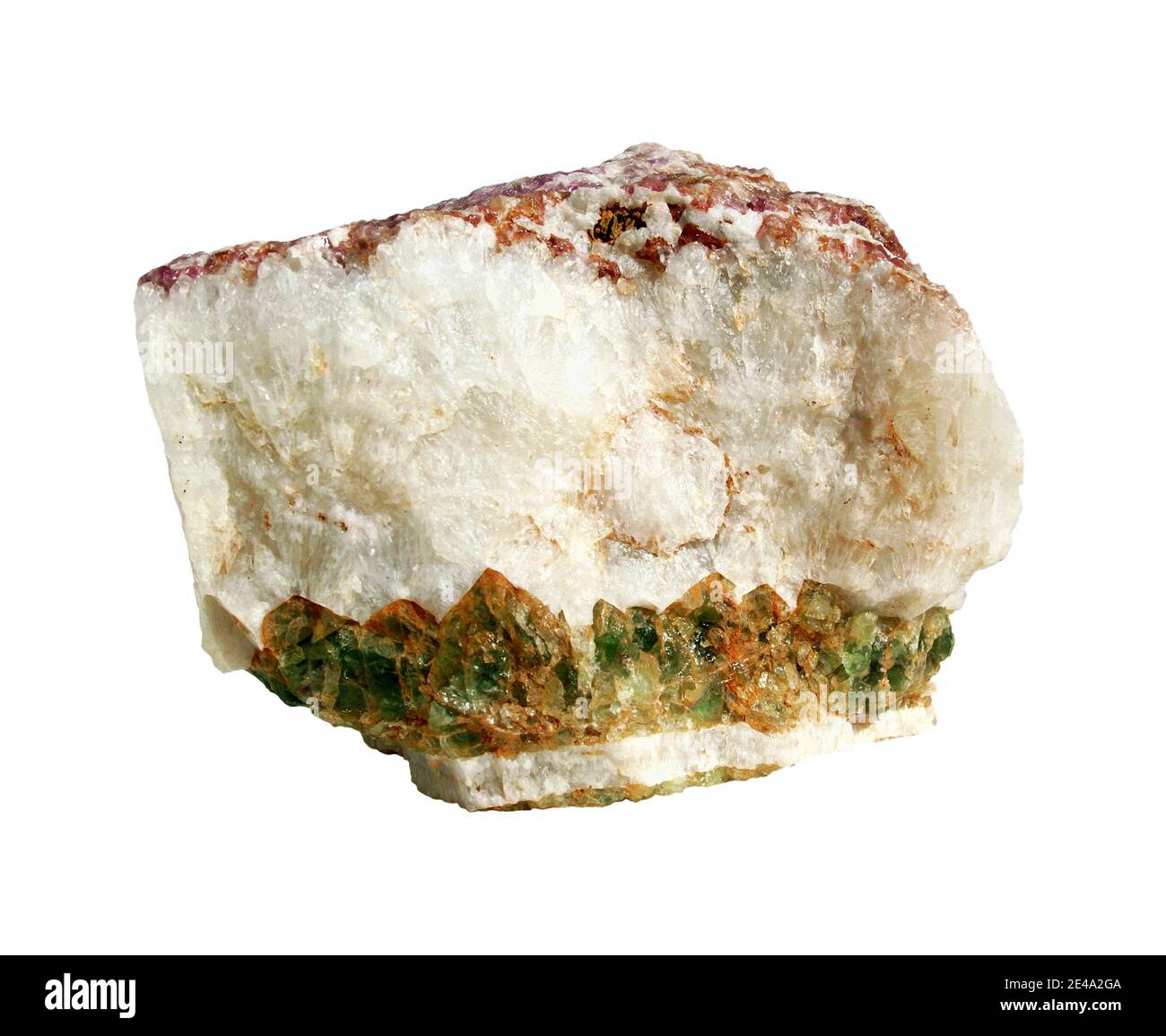 Fluorite stone and quartz isolated on white background Stock Photo - Alamy