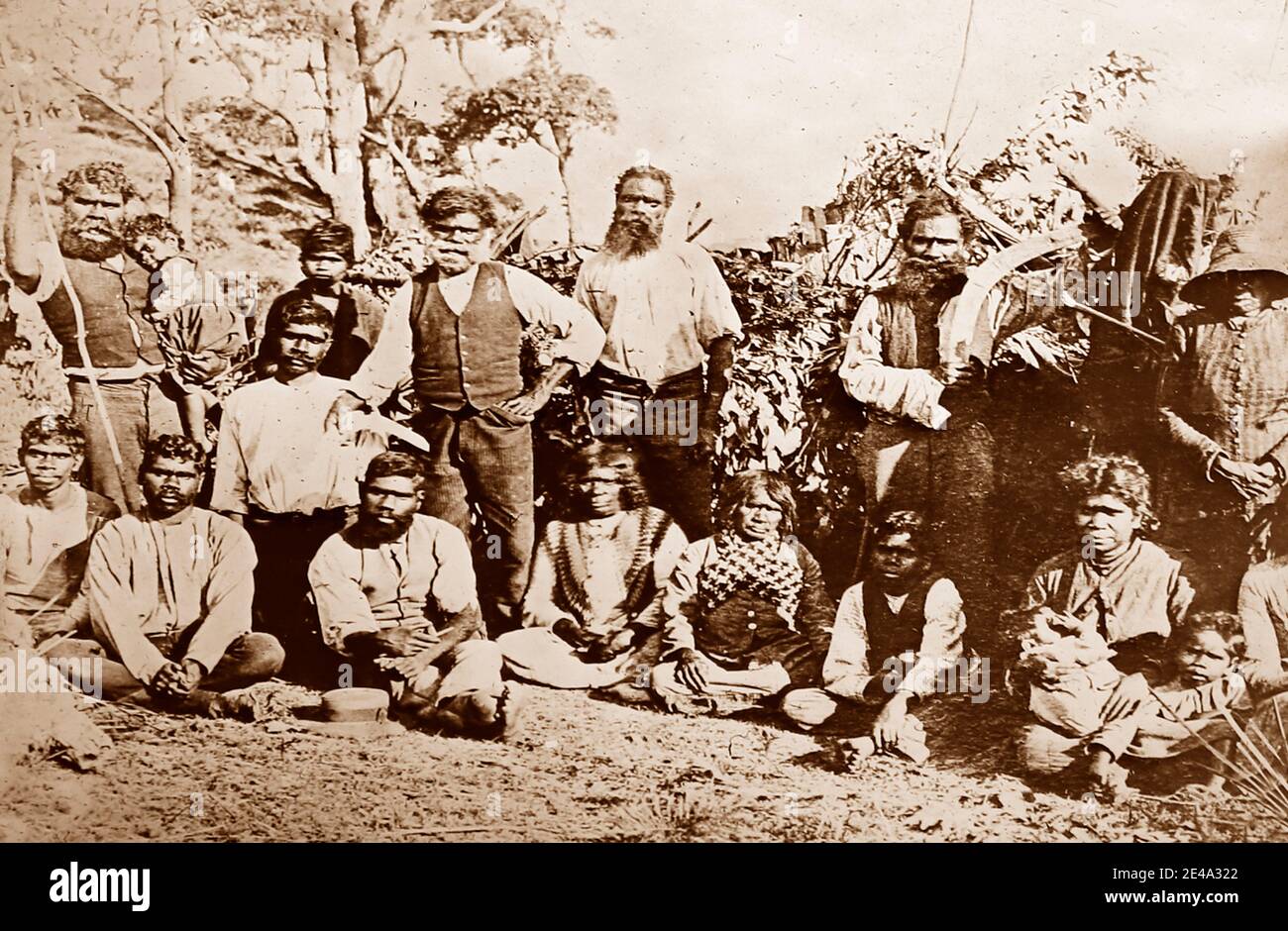 Australian aborigines with boomerangs, Victorian period Stock Photo - Alamy