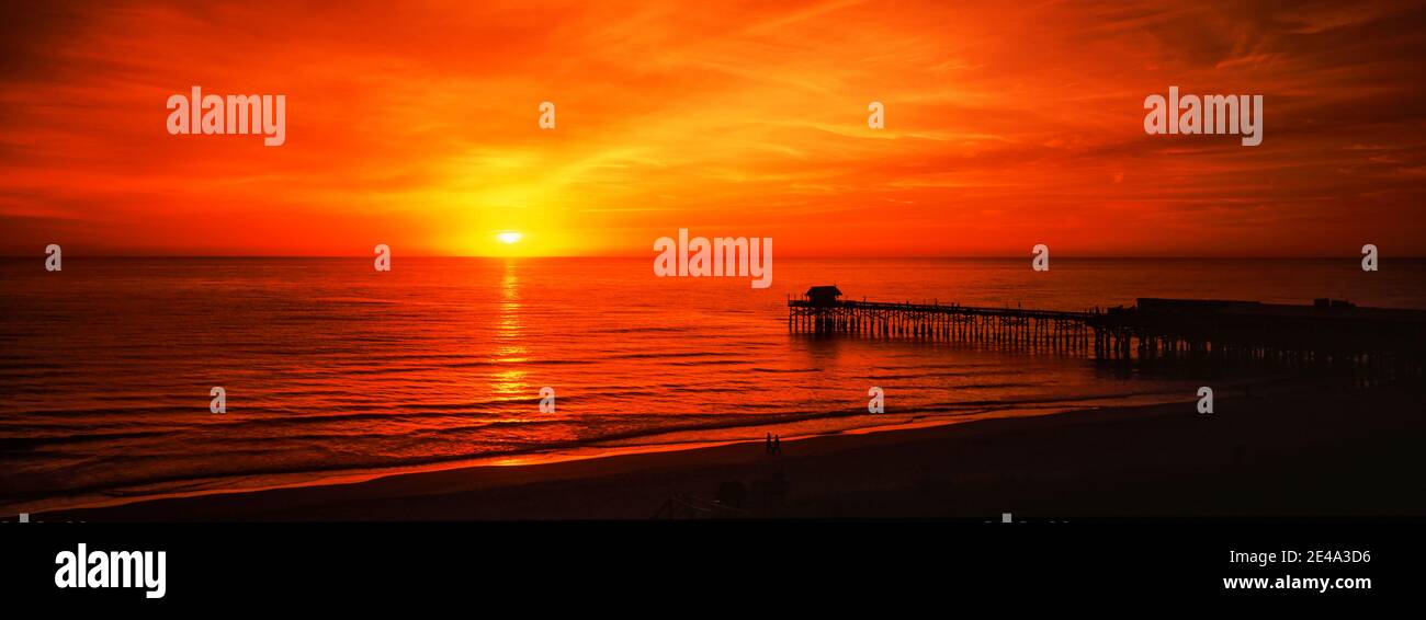 Sunset over the ocean, Key Largo, Florida Keys, Florida, USA Stock ...