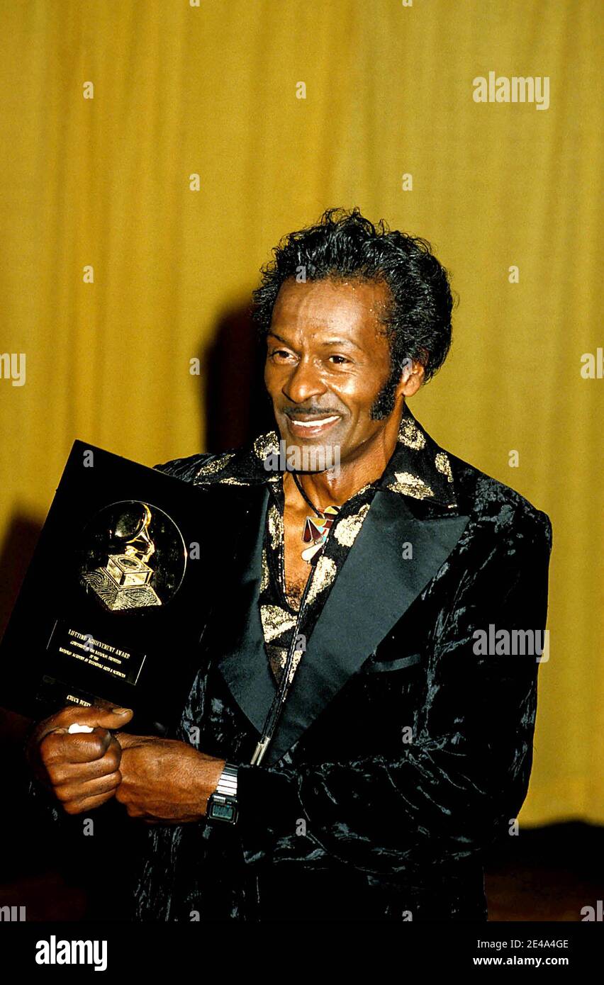 Chuck Berry at The 26th Annual Grammy Awards on February 28, 1984, at ...