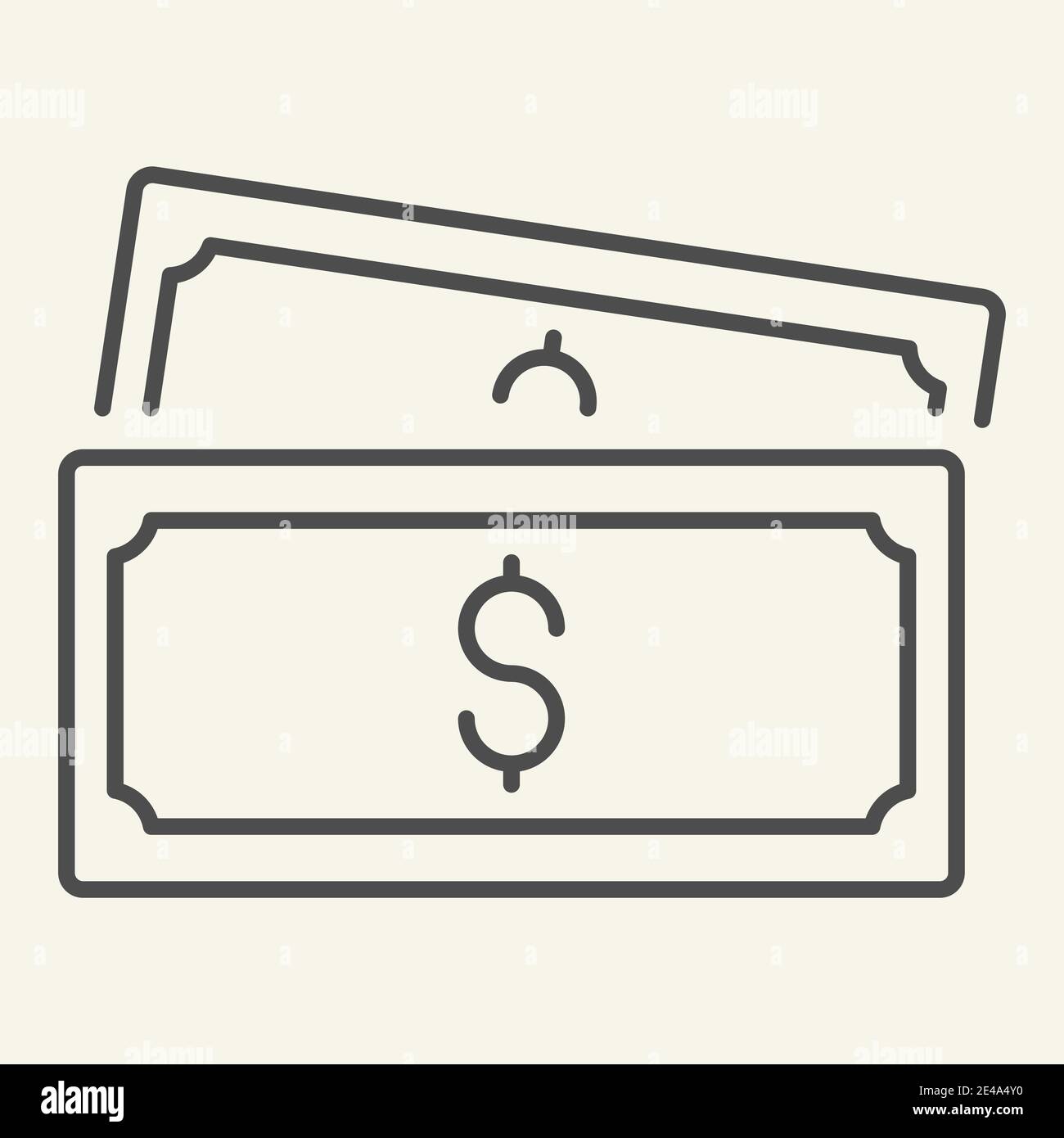 Banknotes thin line icon. Currency vector illustration isolated on ...