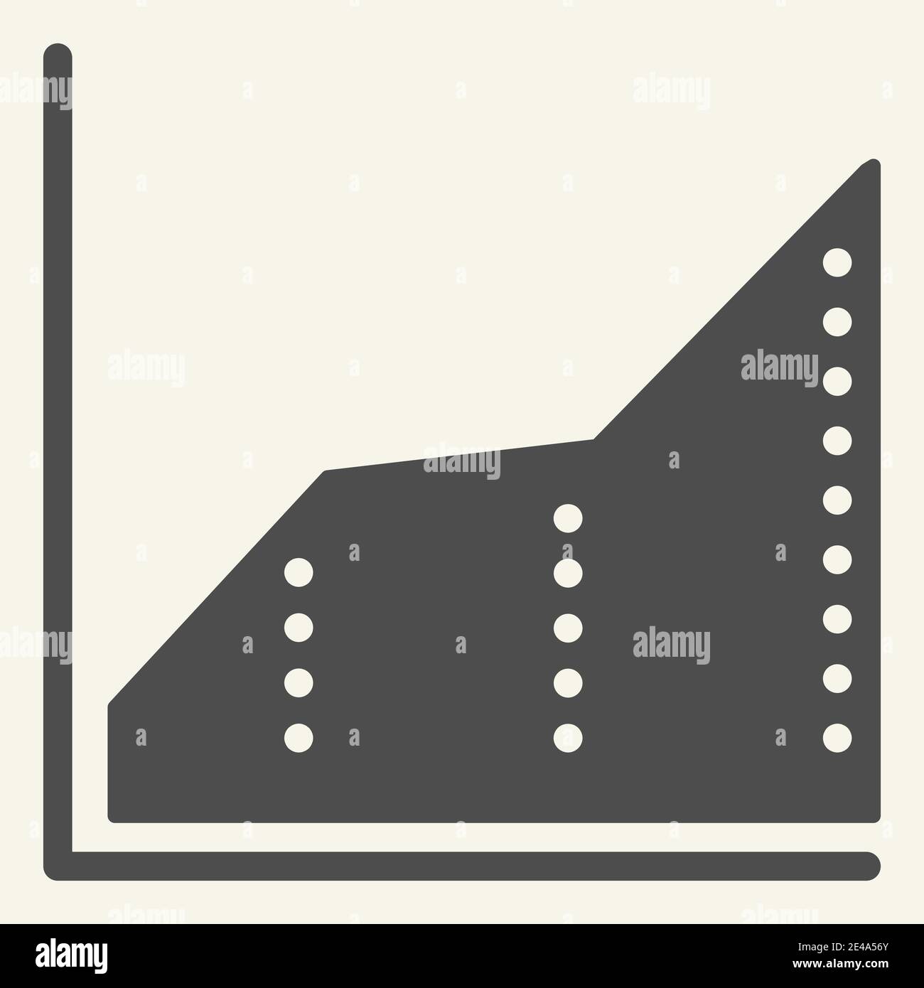 Growth graph solid icon. Chart vector illustration isolated on white ...