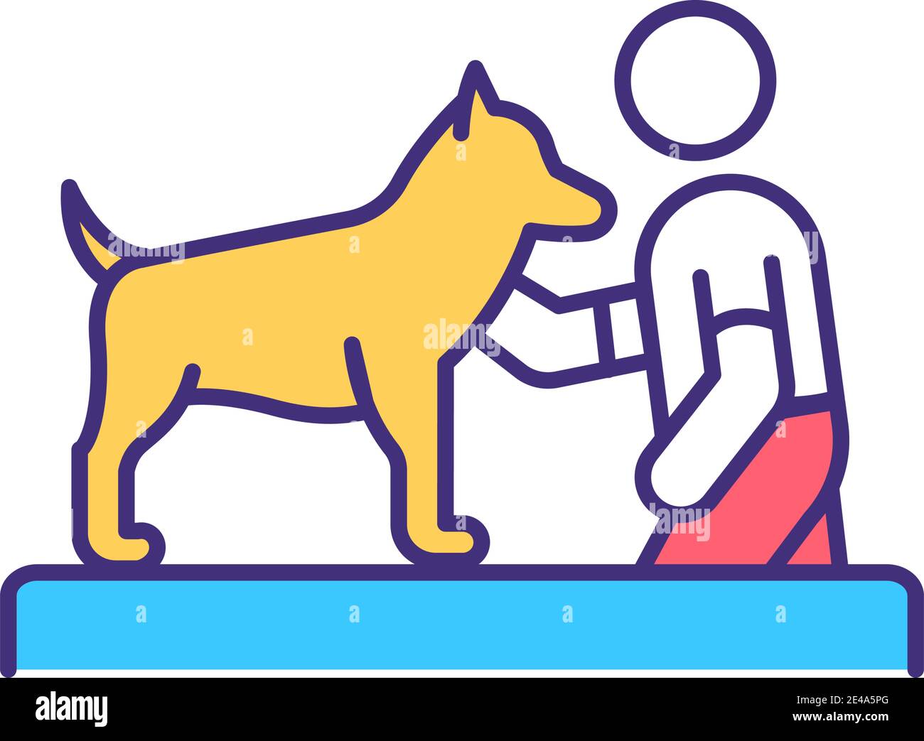 Dog training lesson RGB color icon Stock Vector Image & Art - Alamy