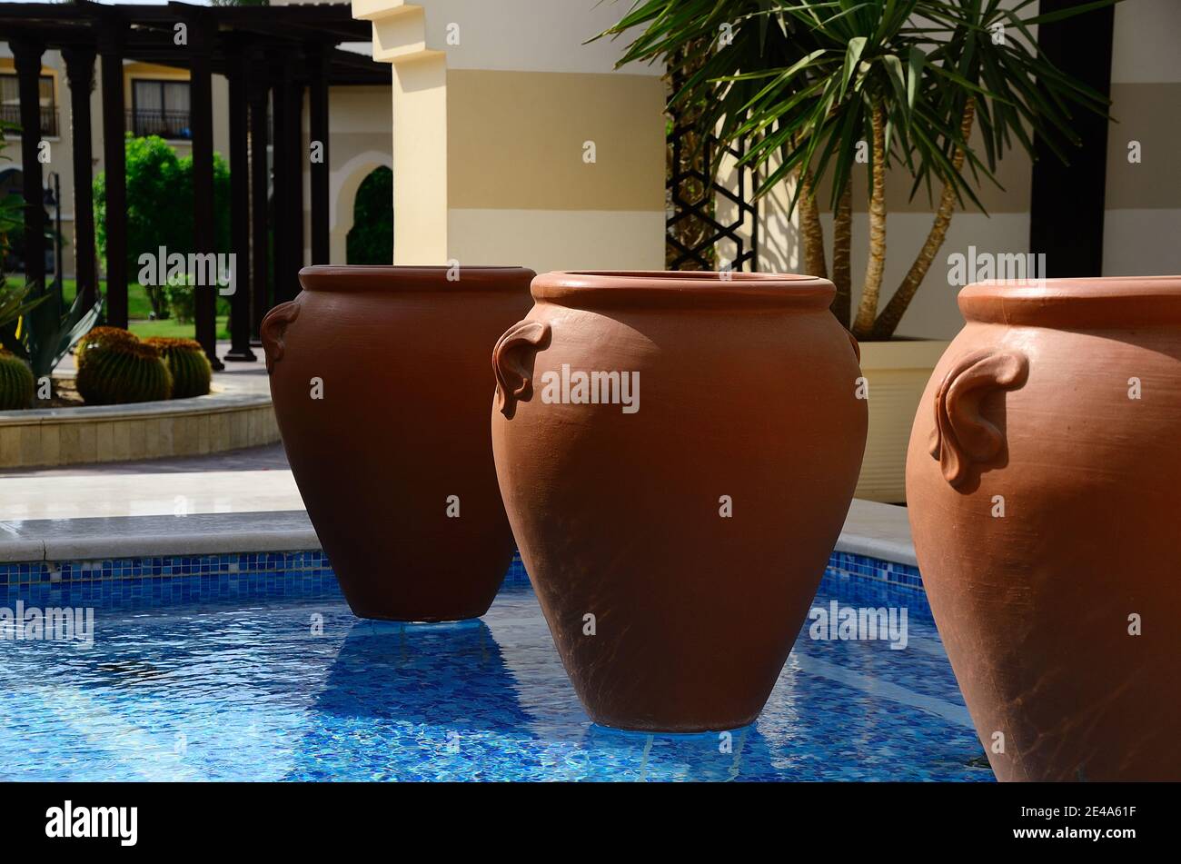 floating clay pots in hotel Stock Photo - Alamy