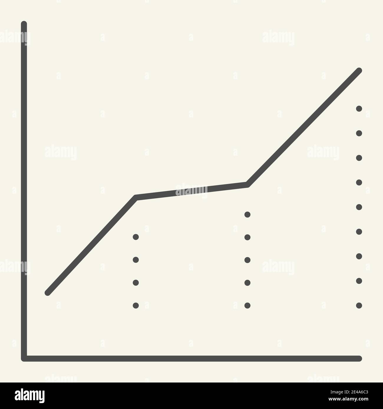 Growth graph thin line icon. Chart vector illustration isolated on ...