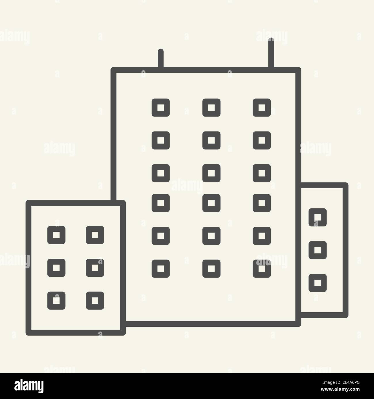 Office building thin line icon. Architecture vector illustration ...