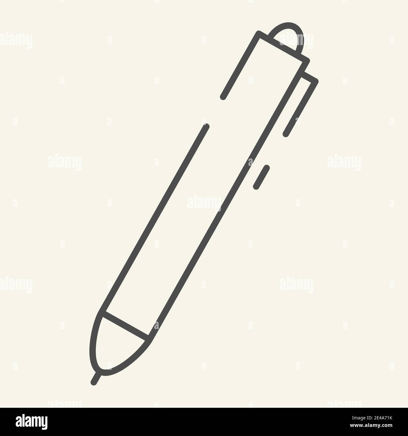 Pen thin line icon. Ink vector illustration isolated on white. Write ...