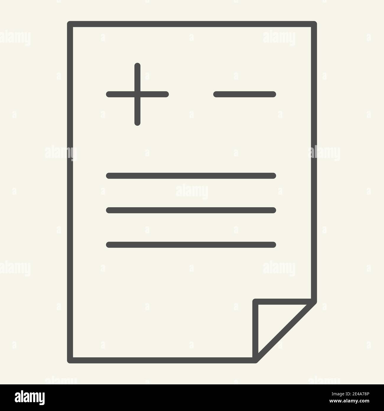 Add or delete document thin line icon. File with plus and minus vector ...