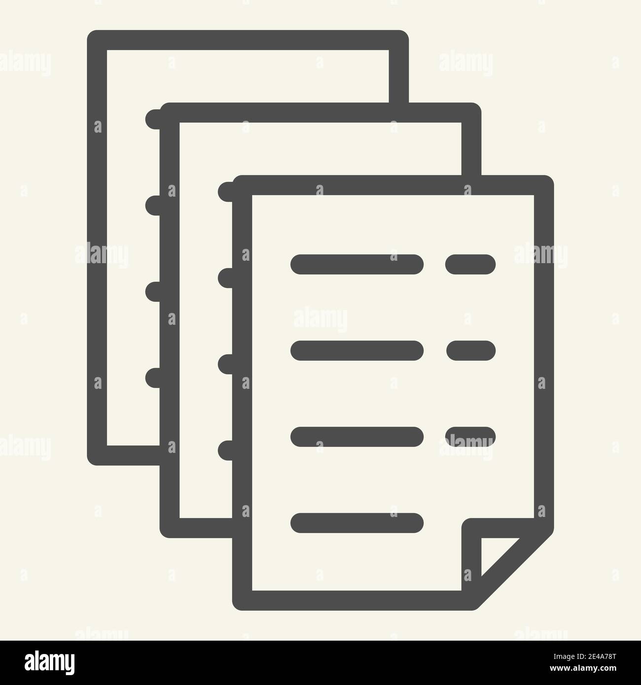 Documents line icon. Files vector illustration isolated on white. Paper ...