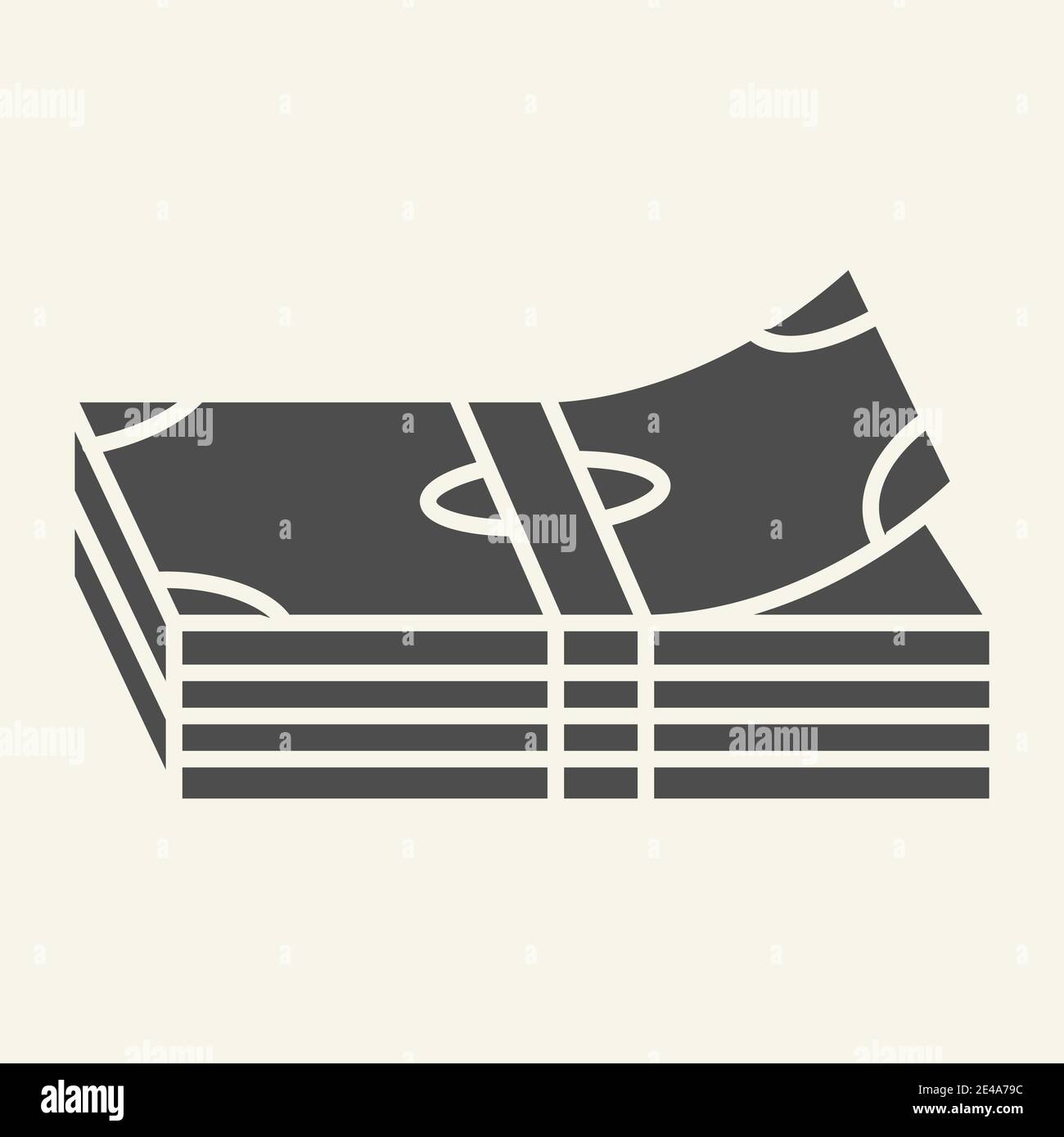 Money stack solid icon. Banknotes vector illustration isolated on white ...