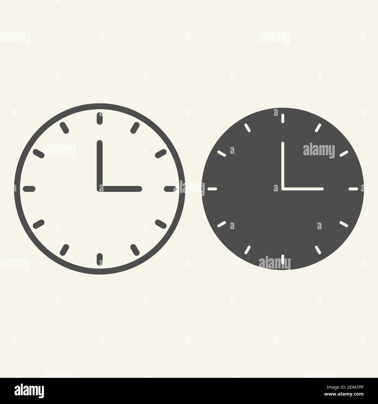 Clock line and glyph icon. Time vector illustration isolated on white. Watch outline style ...
