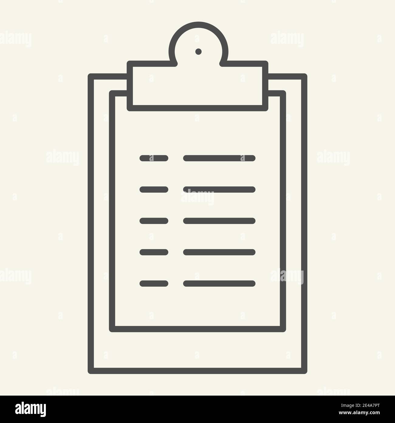 Clipboard thin line icon. Document graph vector illustration isolated ...