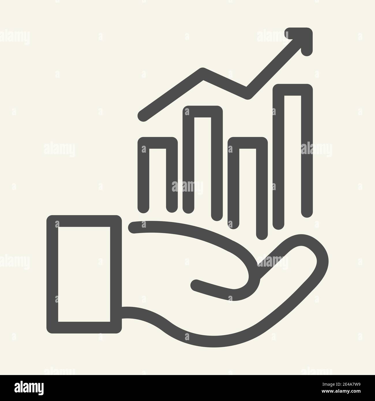 Hand holding graph line icon. Growth chart in palm vector illustration ... Hand holding graph line icon. Growth chart in palm vector illustration ...