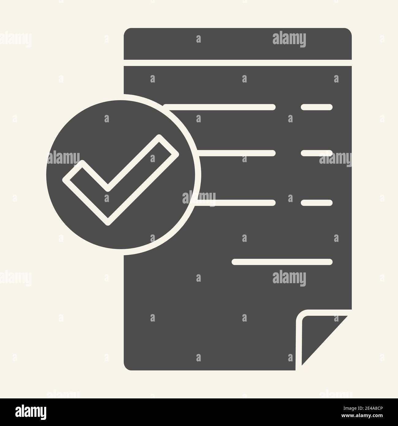 Accepted document solid icon. Valid document vector illustration ...