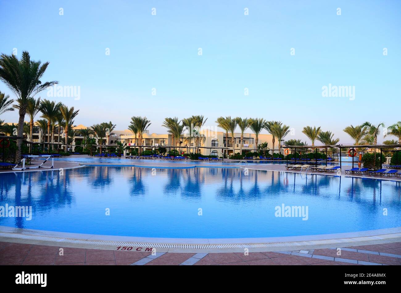 nice larger pool with palms in holidays in Egypt Stock Photo - Alamy