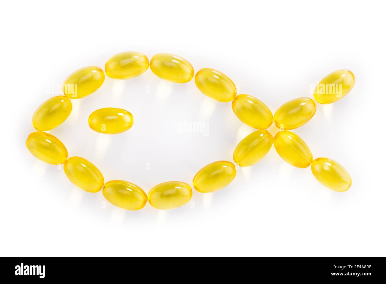 fish oil capsule isolated on white background. Omega 3 fish shape Stock ...