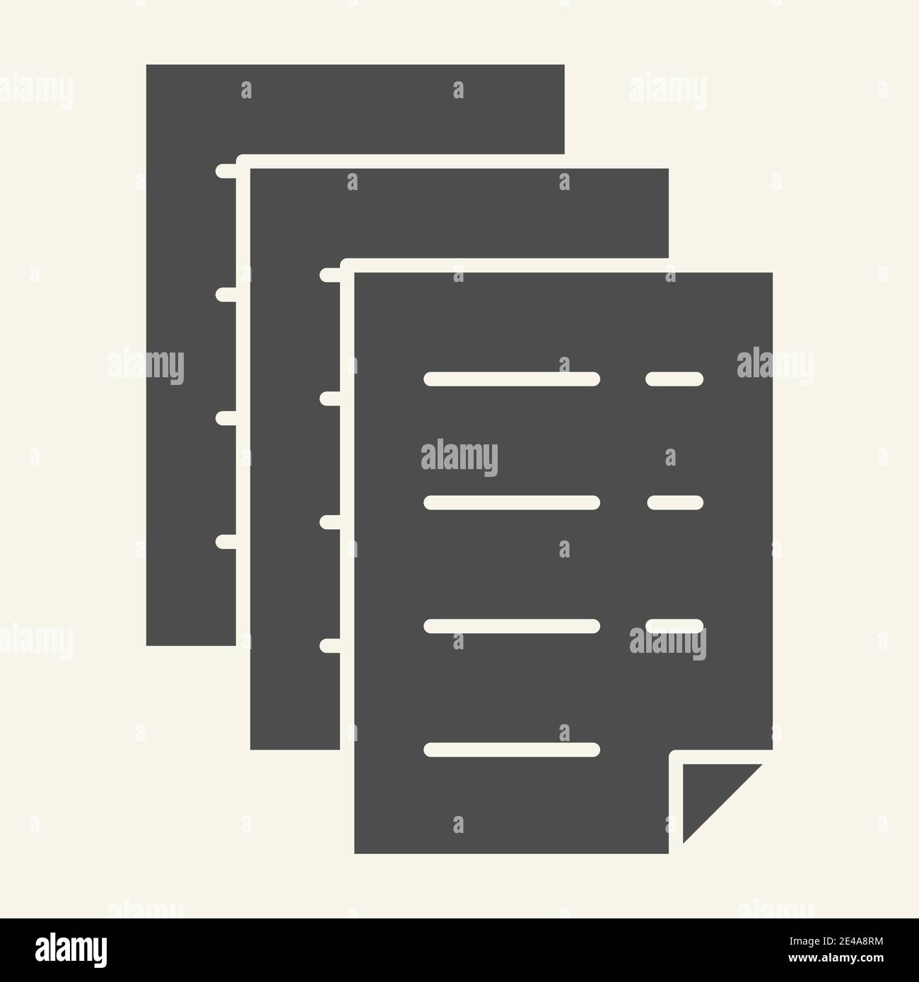 Documents solid icon. Files vector illustration isolated on white ...