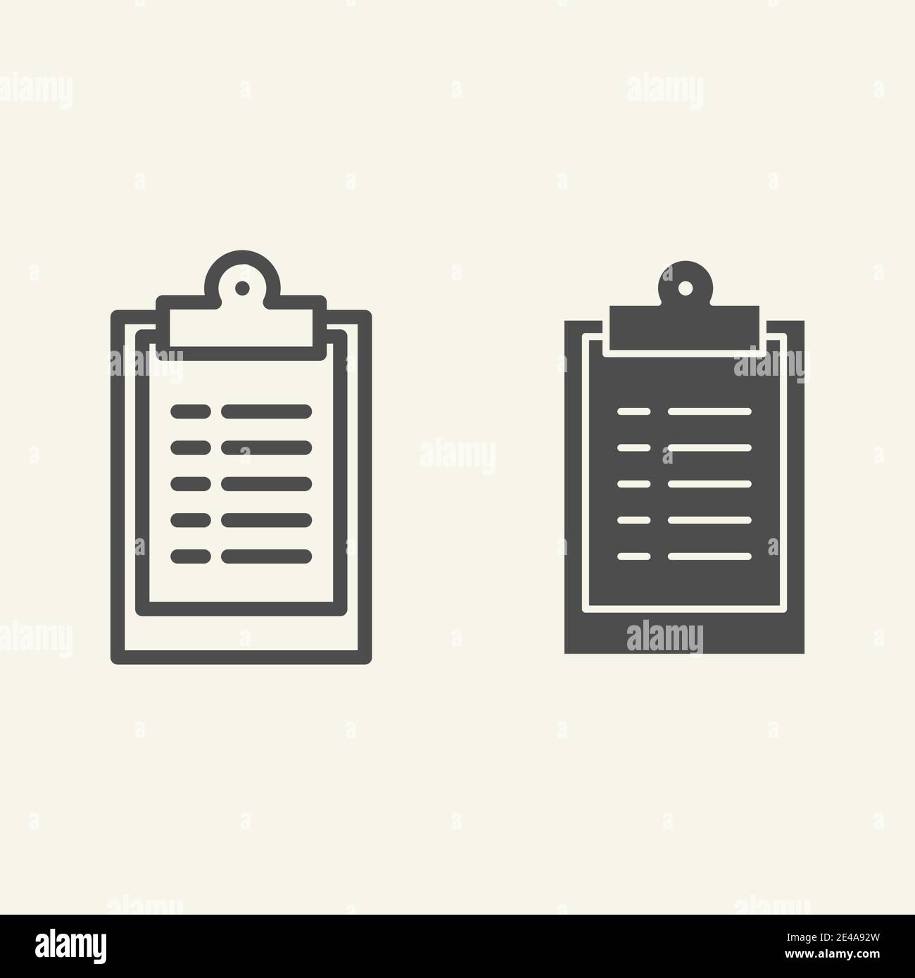 Clipboard line and glyph icon. Document graph vector illustration ...