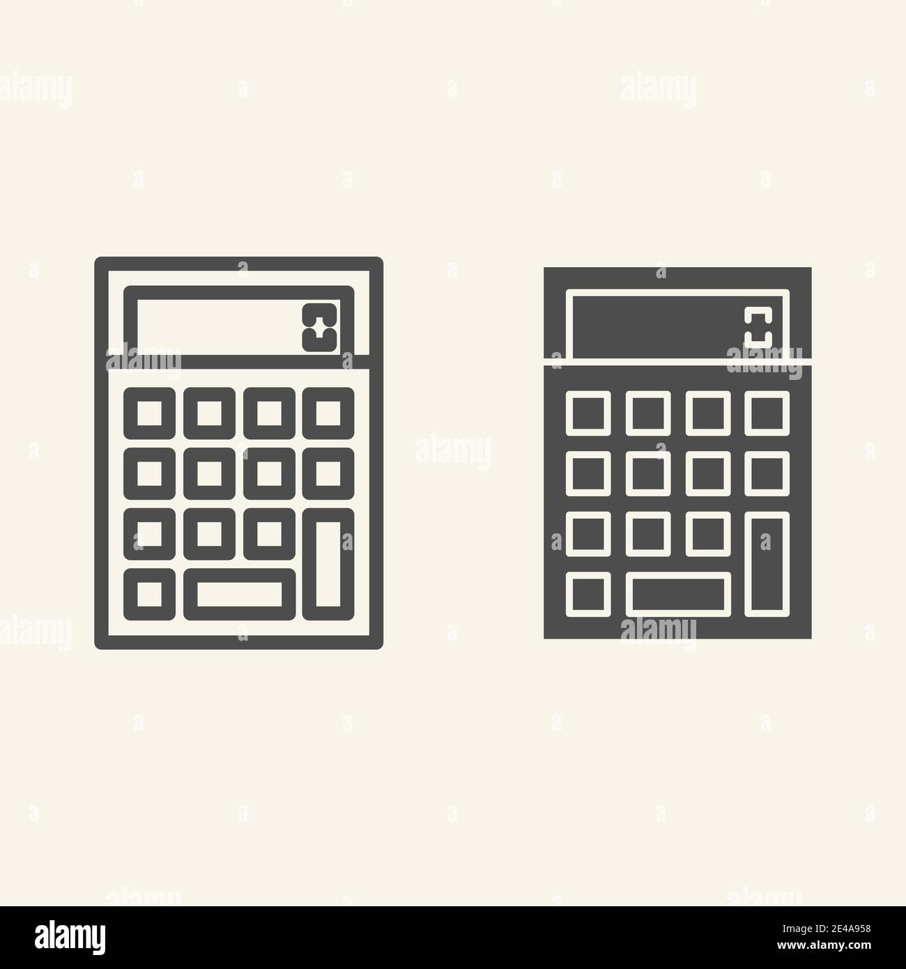 Calculator line and glyph icon. Accounting vector illustration isolated ...