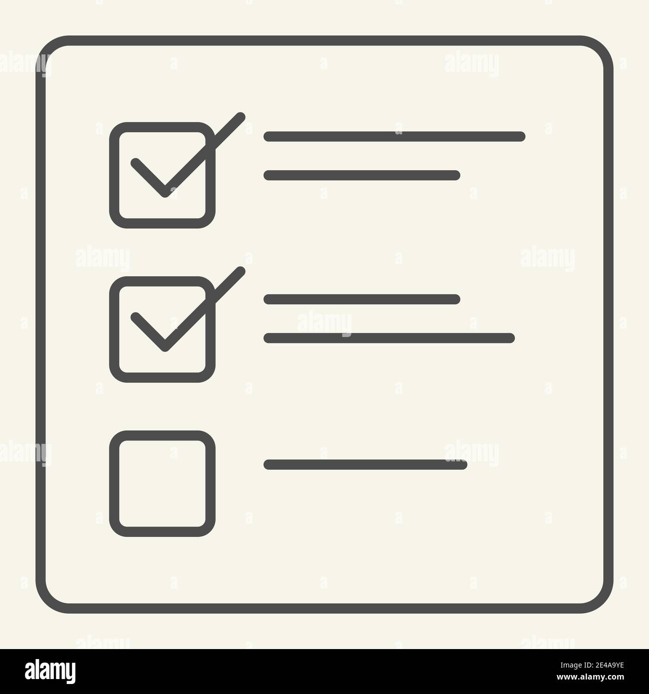 Checklist thin line icon. List vector illustration isolated on white ...