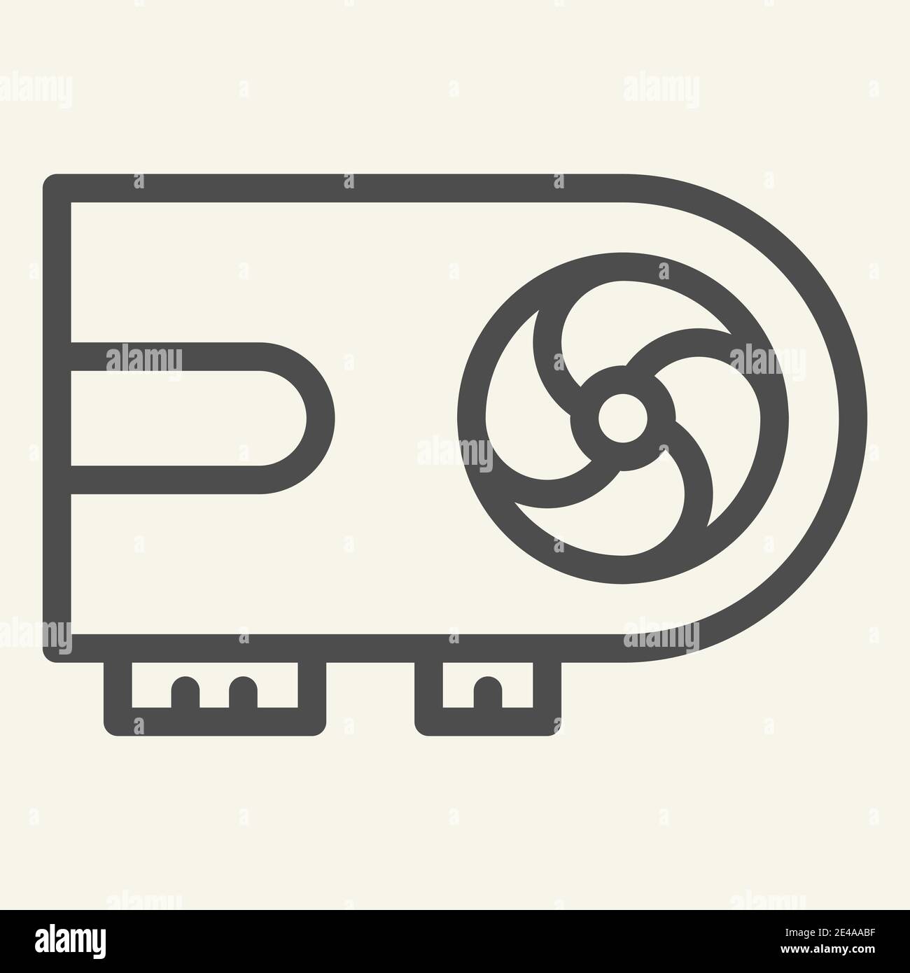 Video card line icon. Chip vector illustration isolated on white ...