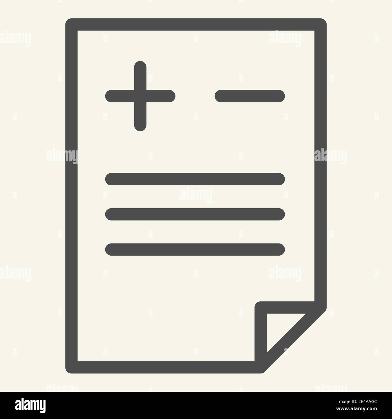 Add or delete document line icon. File with plus and minus vector ...