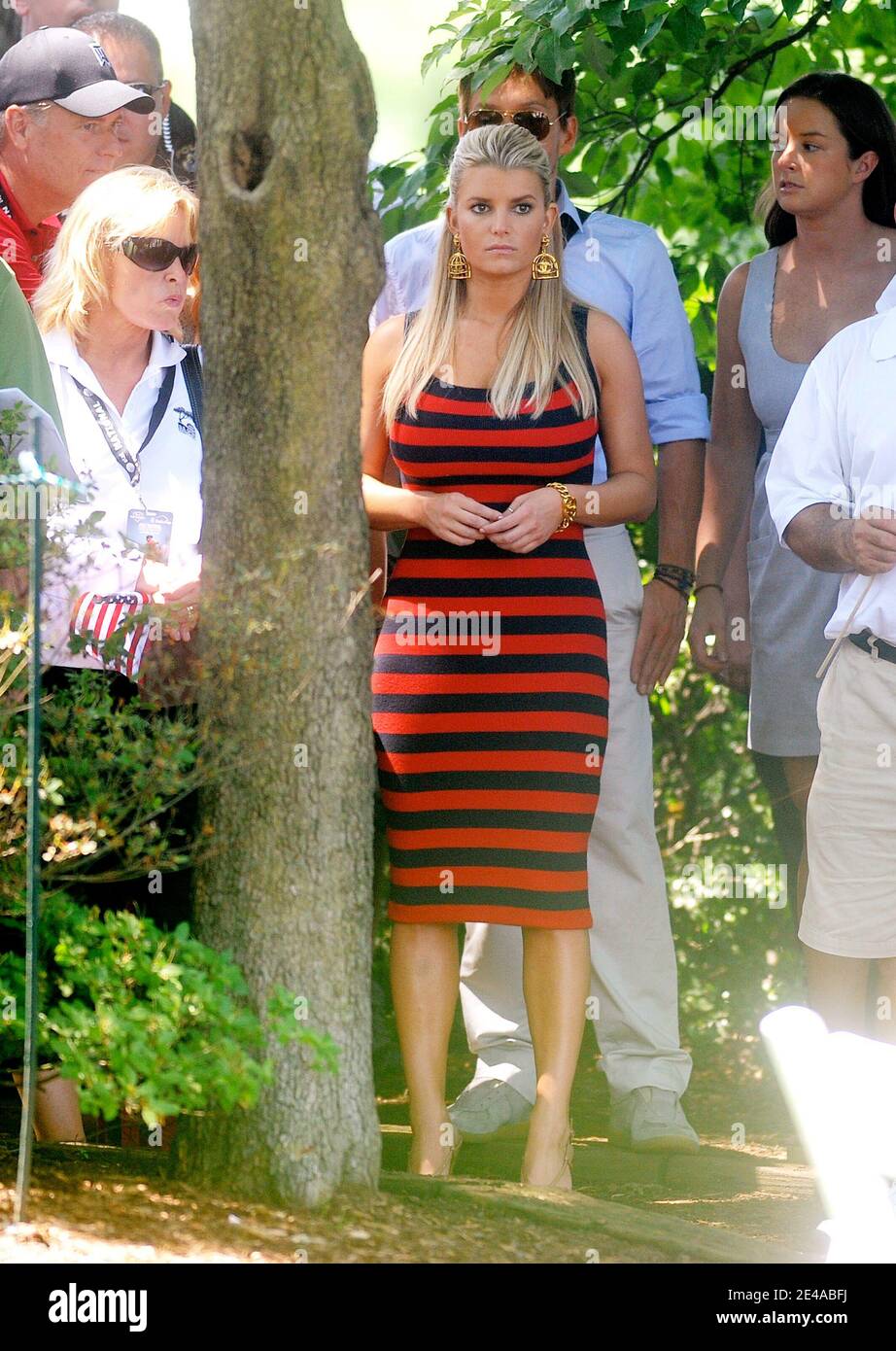 Singer Jessica Simpson attends the opening ceremony of The 2009 AT&T ...