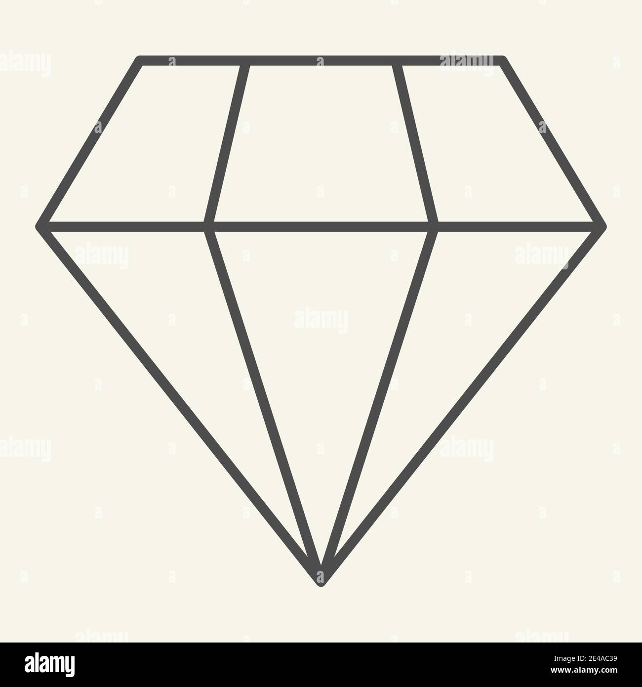 Diamond thin line icon. Brilliant vector illustration isolated on white ...