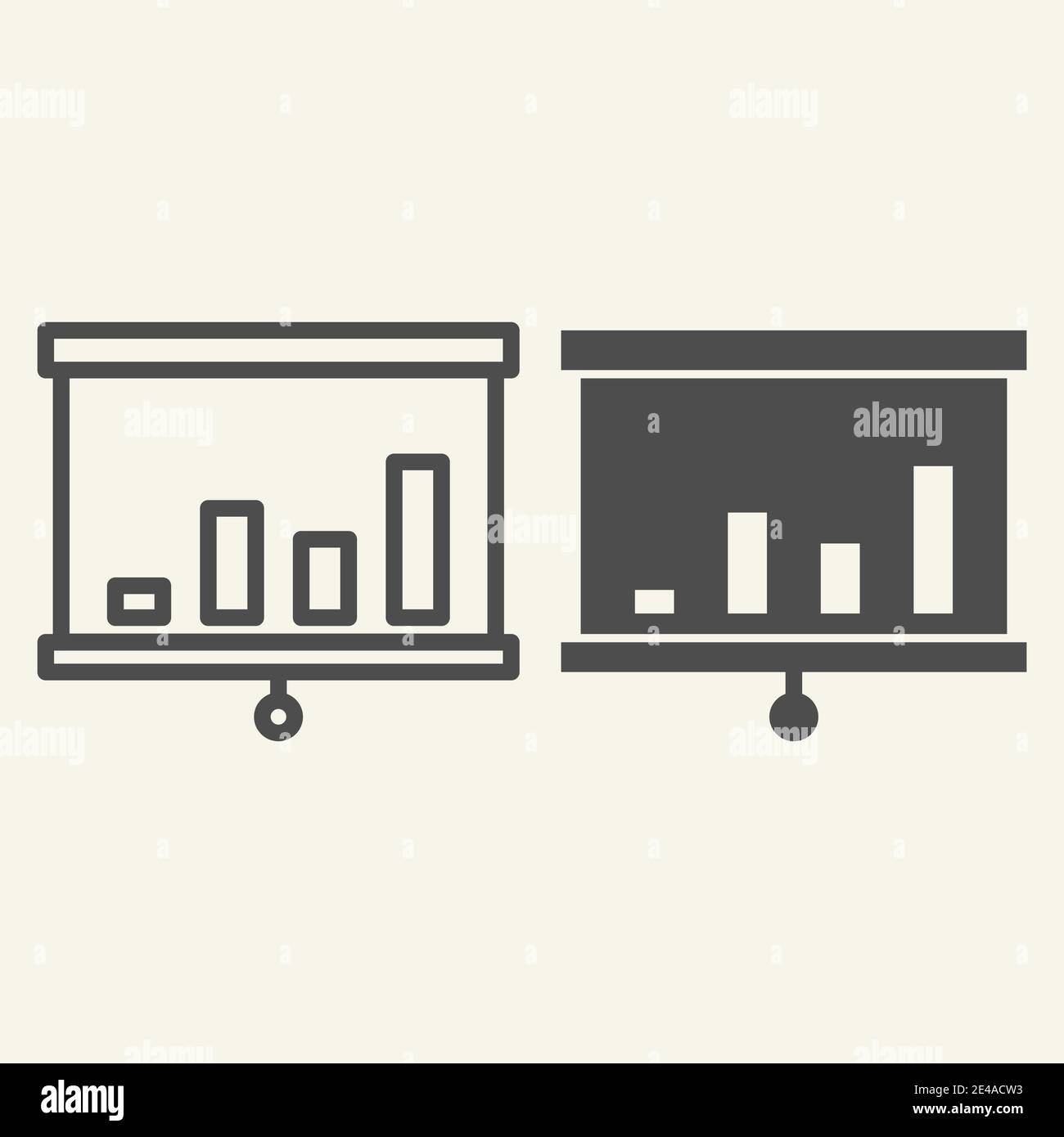Presentation billboard line and glyph icon. Board presentation vector ...