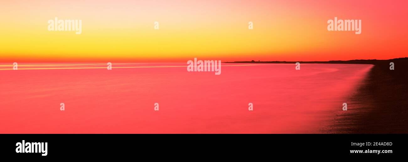 Ocean at sunset, Provincetown, Cape Cod, Barnstable County ...