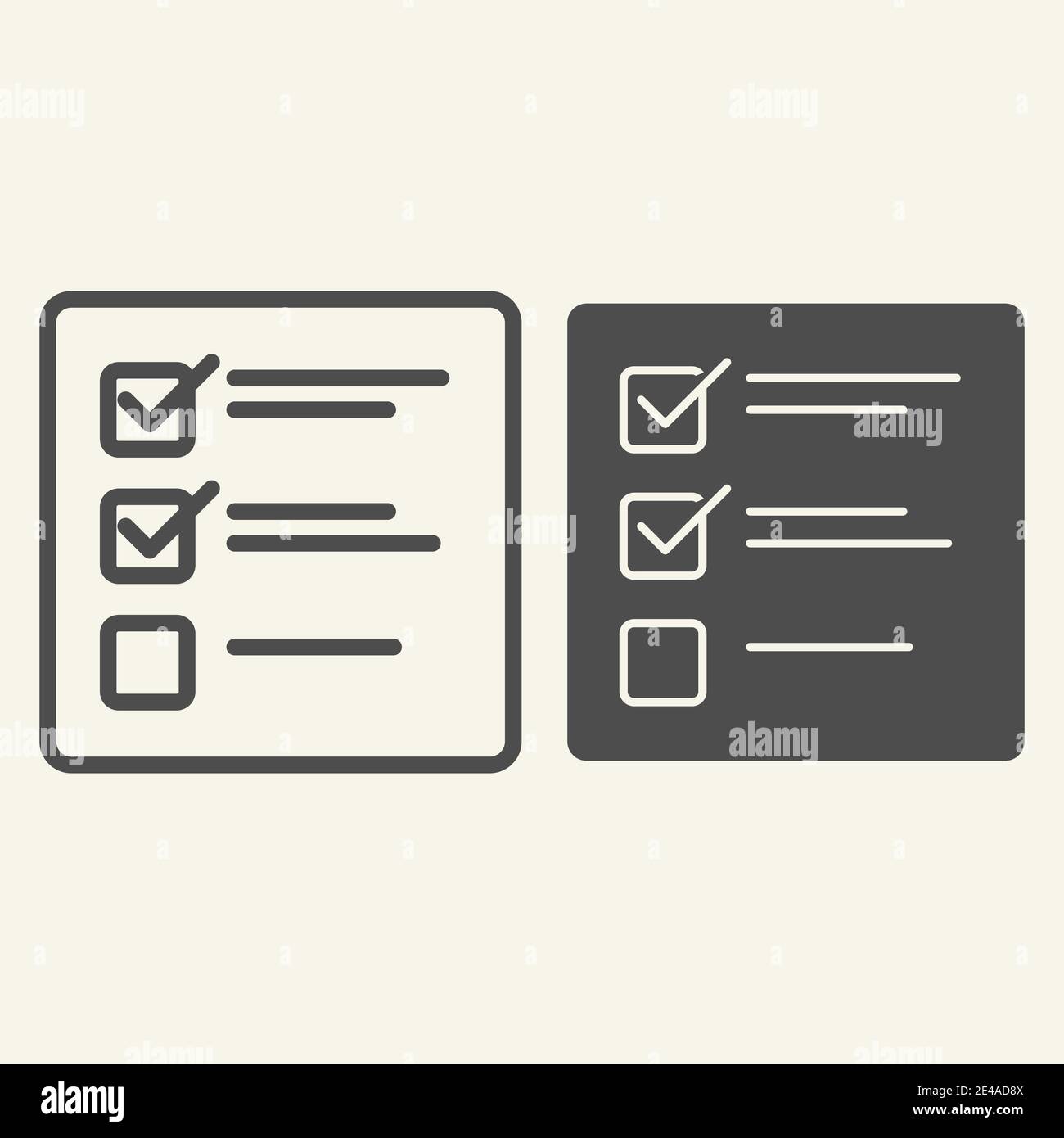 Checklist line and glyph icon. List vector illustration isolated on ...