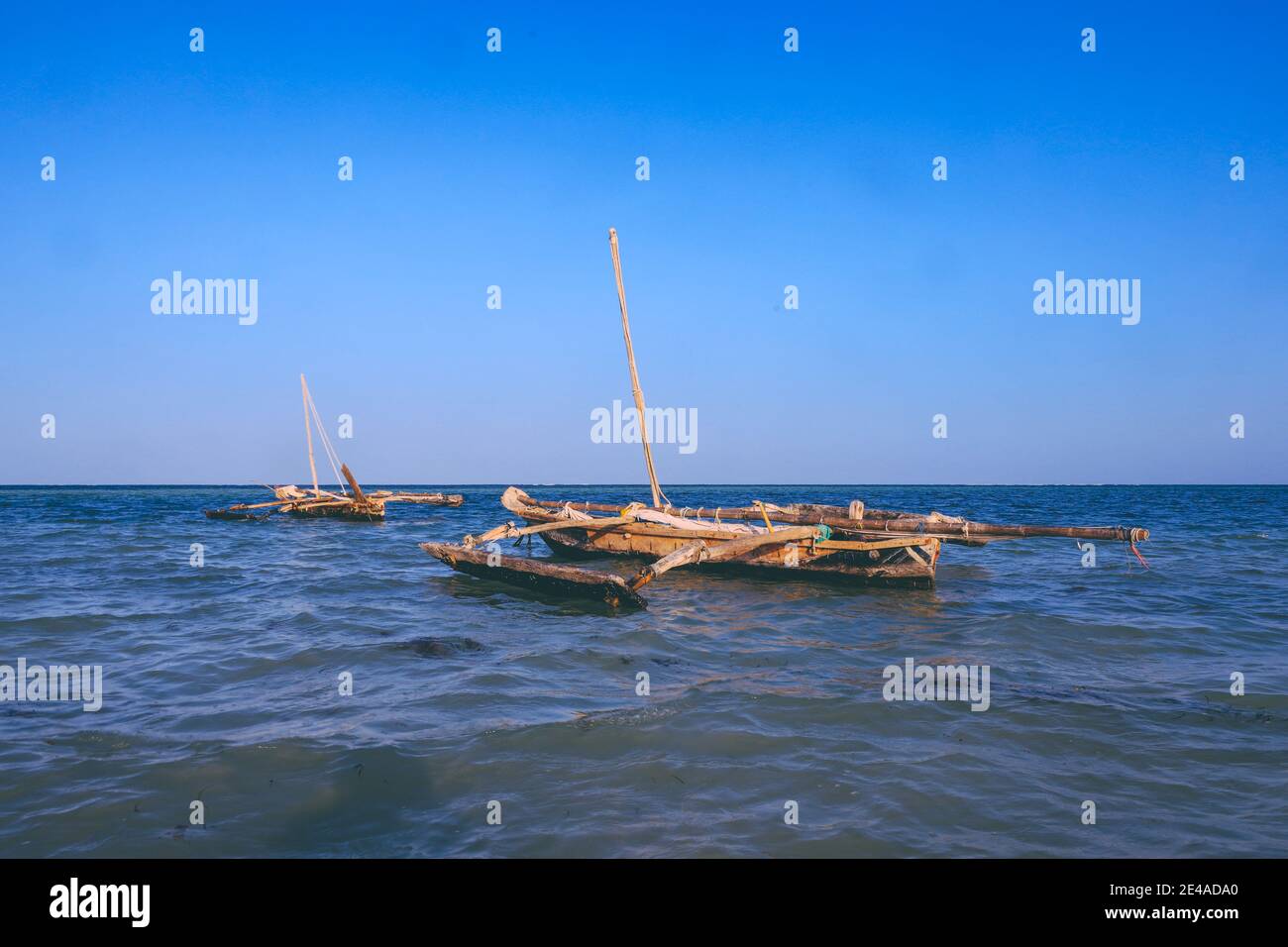 A traditional Boat at Diani Beach - Galu Beach - Kenya, Africa Stock ...