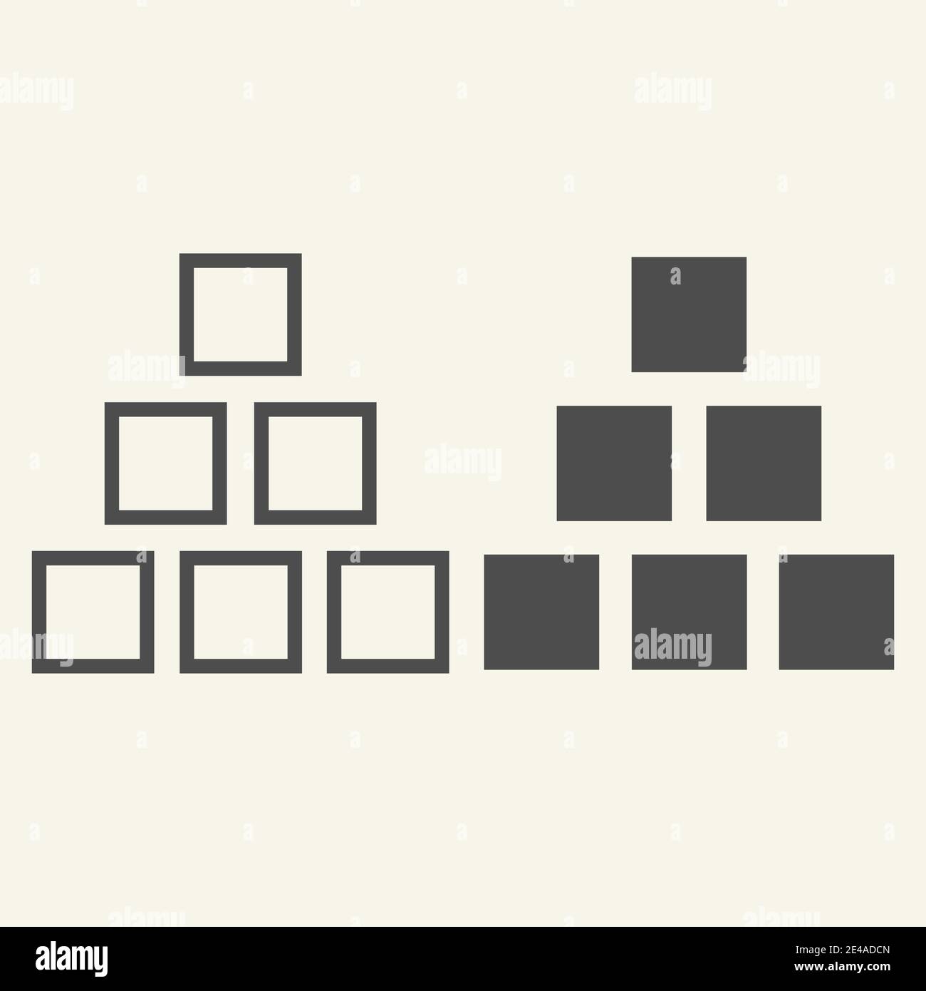 Square chart line and glyph icon. Diagram vector illustration isolated ...