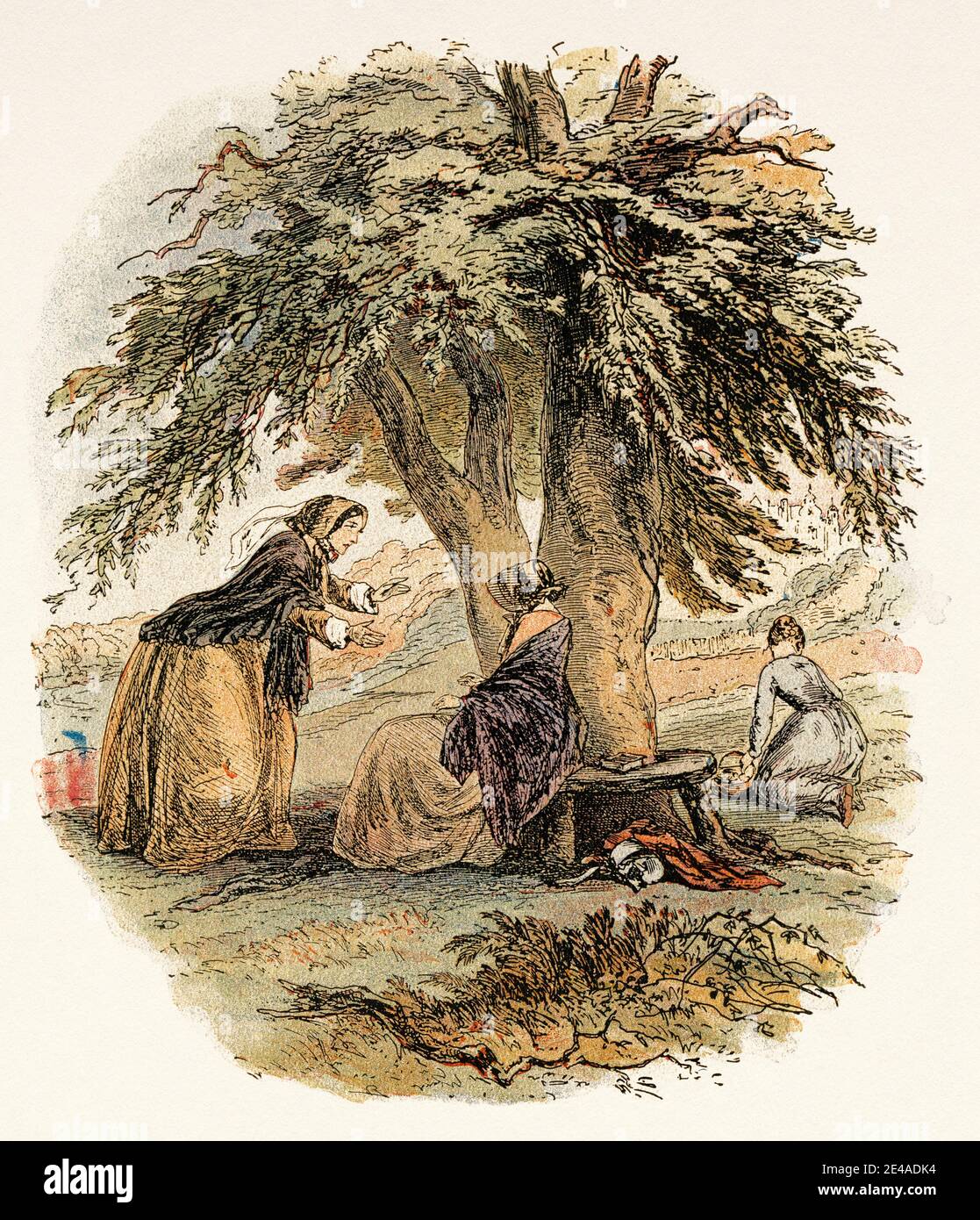 Lady dedlock in the wood. Scene from Bleak House by Charles Dickens ...