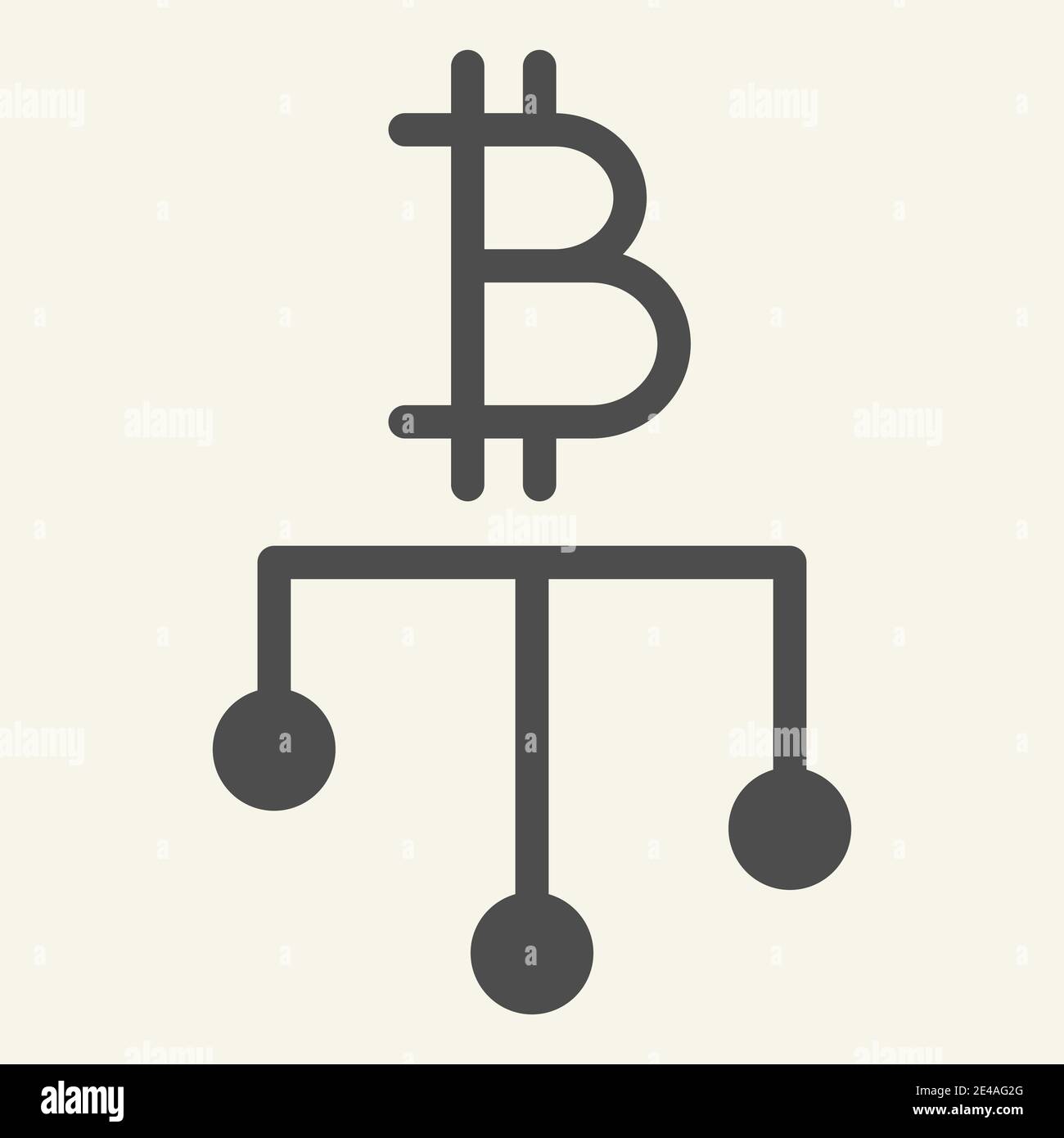 Crypto diagram solid icon. Bitcoin chart vector illustration isolated ...