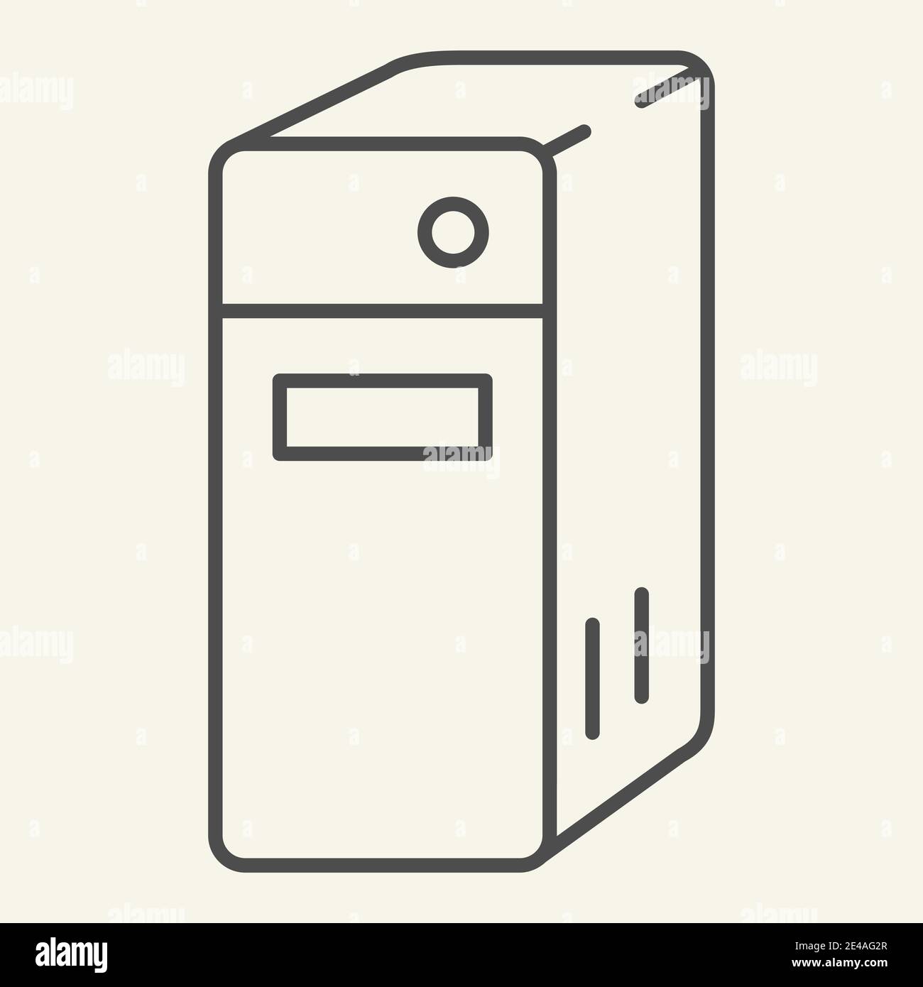 System unit of a computer thin line icon. Pc block vector illustration ...
