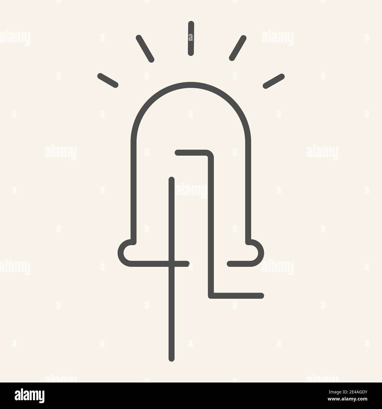 Light emitting diode thin line icon. Led vector illustration isolated ...