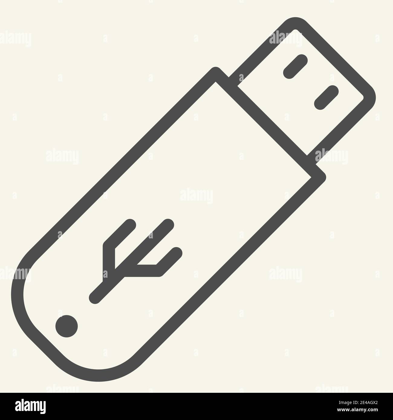 Flash drive line icon. Usb vector illustration isolated on white ...