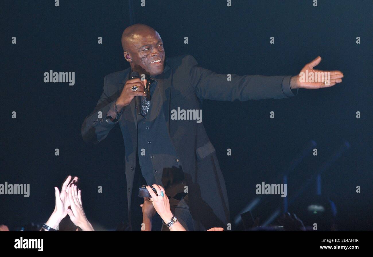 Singer Seal performs live on stage at the Palais Bercy, in Paris ...