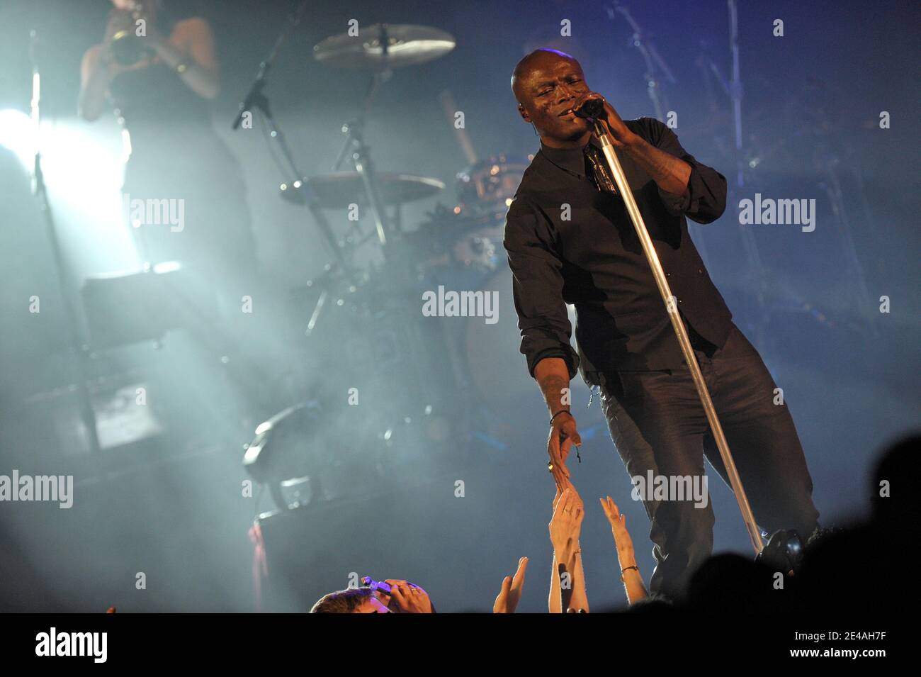 Singer Seal performs live on stage at the Palais Bercy, in Paris ...