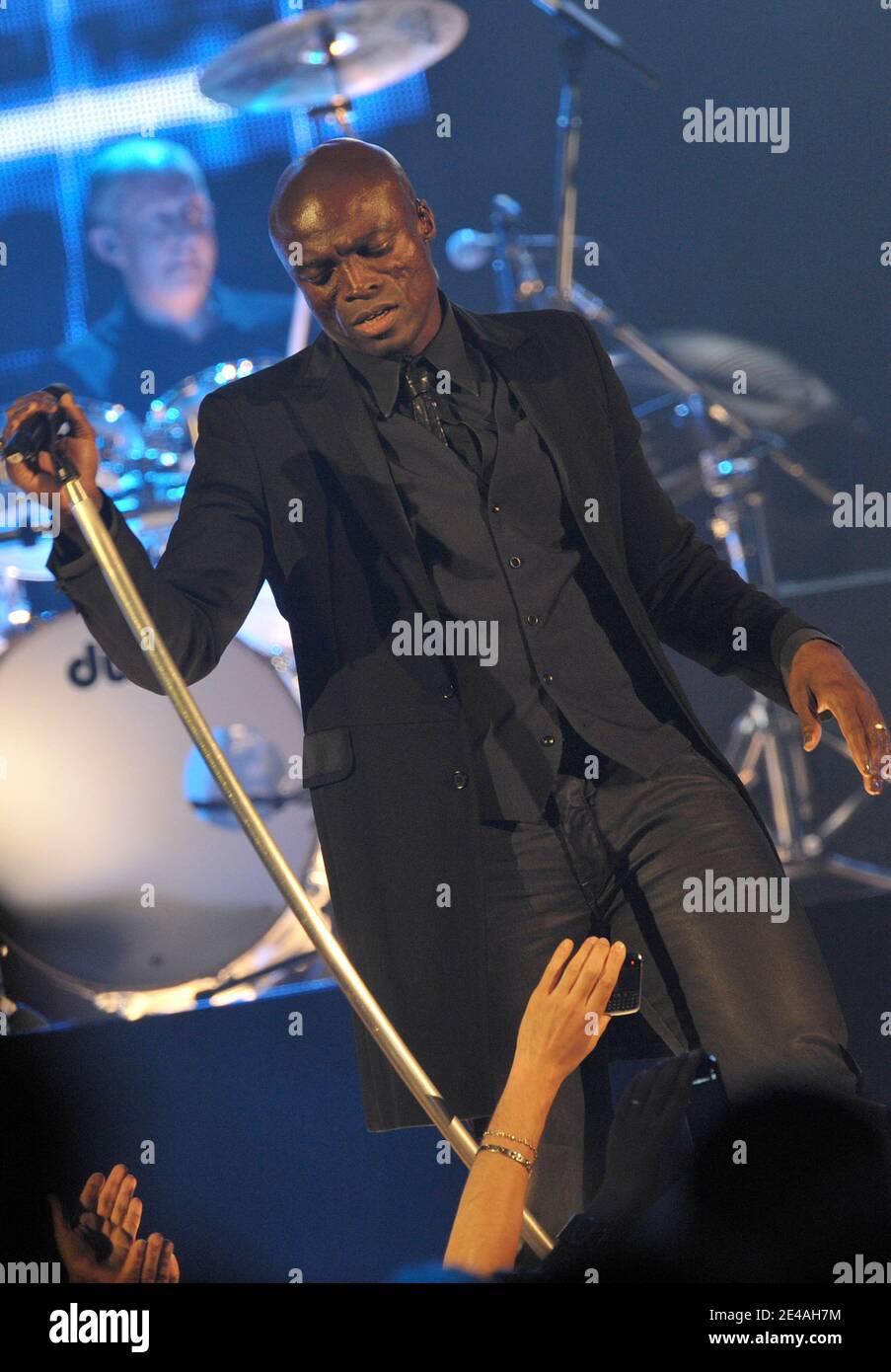 Singer Seal performs live on stage at the Palais Bercy, in Paris ...