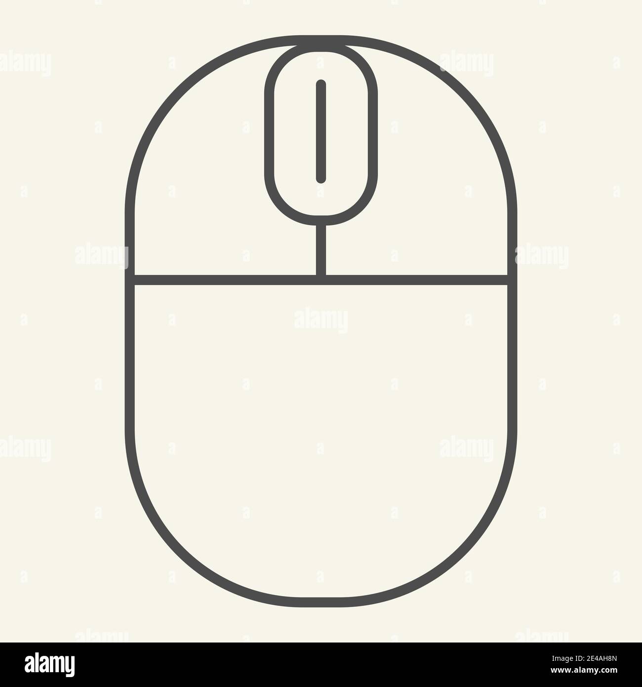 Pc Mouse Thin Line Icon Computer Device Vector Illustration Isolated On White Click Outline