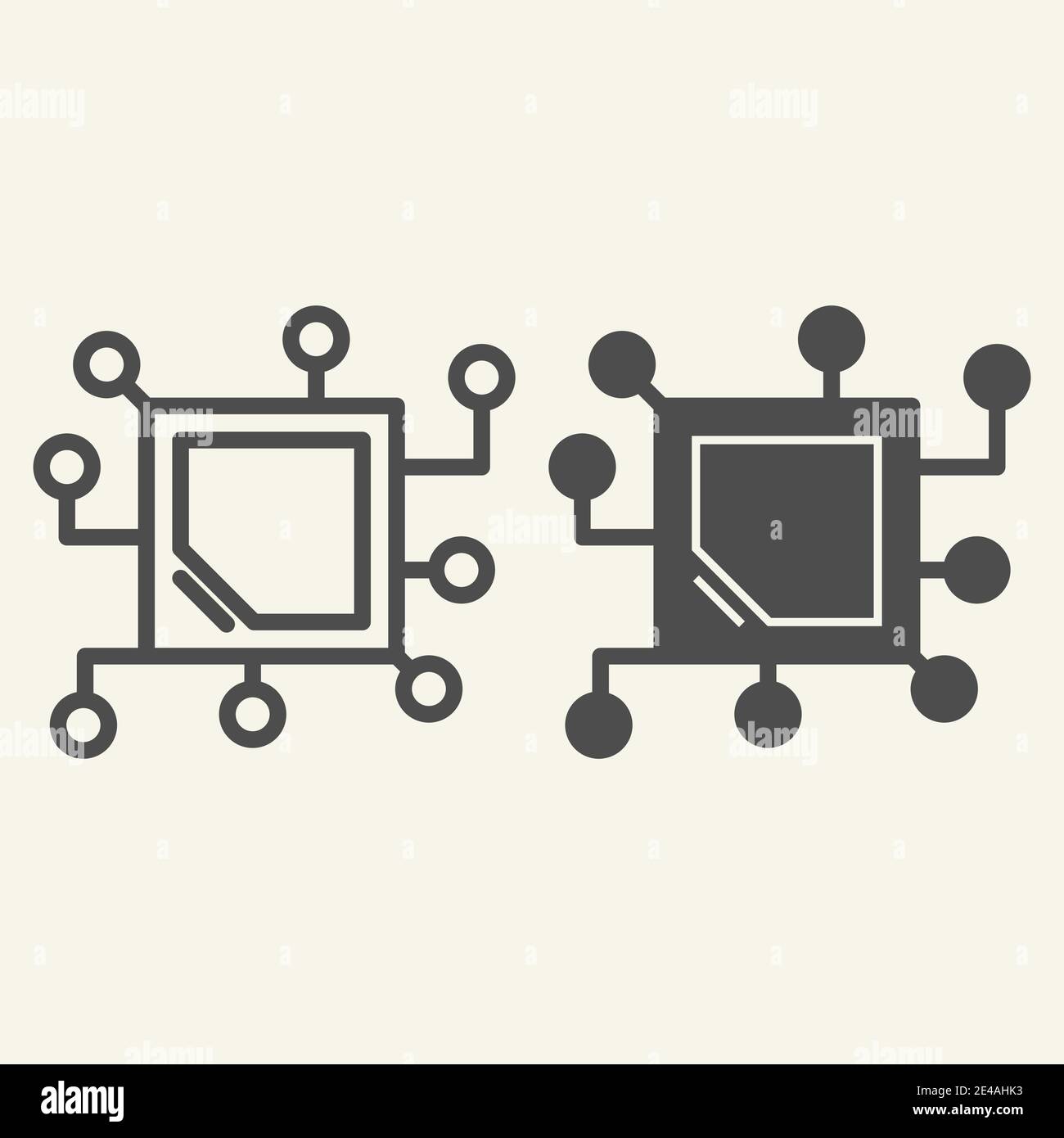 Memory chip line and glyph icon. Cpu vector illustration isolated on ...