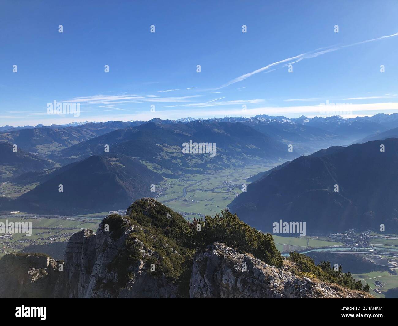 View into the Zillertal and Inntal, Ebner Joch, Eben am Achensee ...