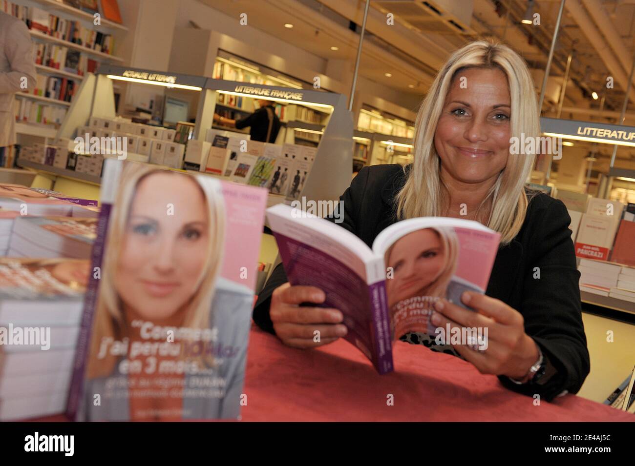 Sophie Favier signs her new book at the Galeries Lafayette in Paris ...